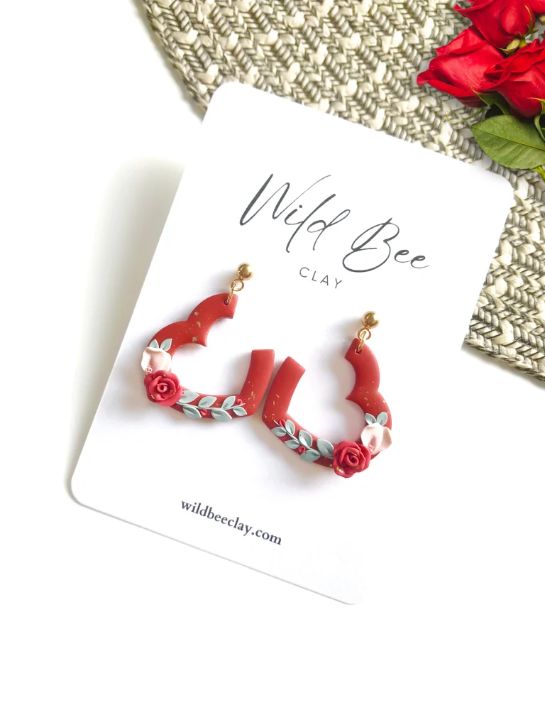 Heart Hoops - Red - WildBeeClay