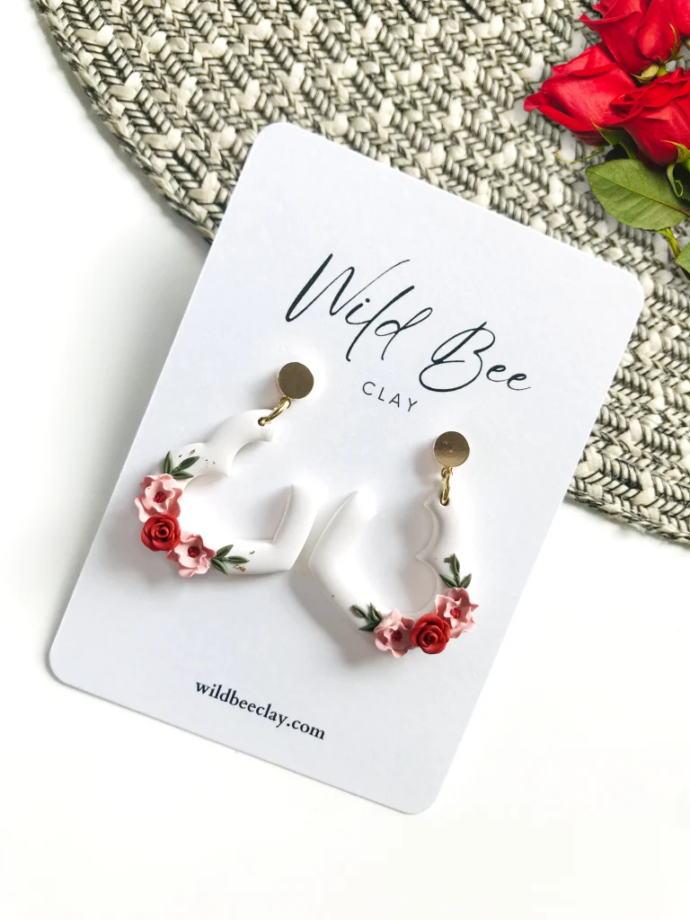 Heart Hoops - White - WildBeeClay