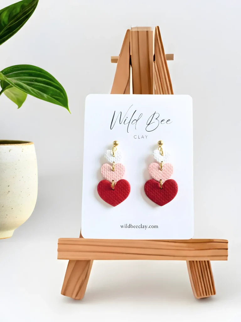 Triple Hearts Dangle - WildBeeClay